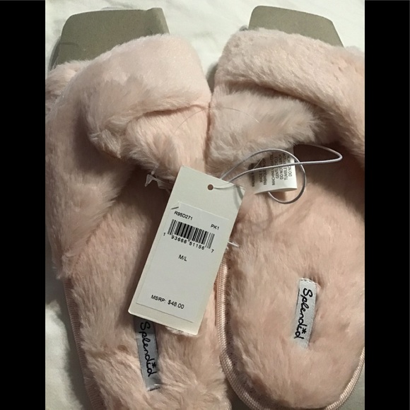 Splendid | Shoes | Nwt Faux Fur Crisscross Slippers Size Ml Pink | Poshmark